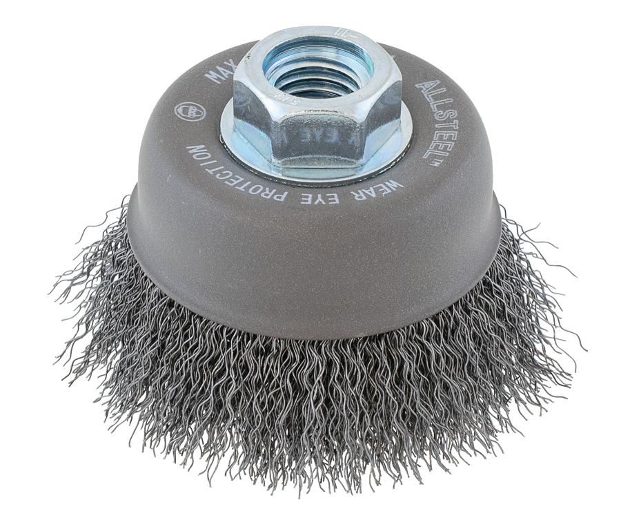 Walter 13W301, ALLSTEEL 3" 5/8-11 CRIMPED CUP BRUSH – Squares Hardware Inc