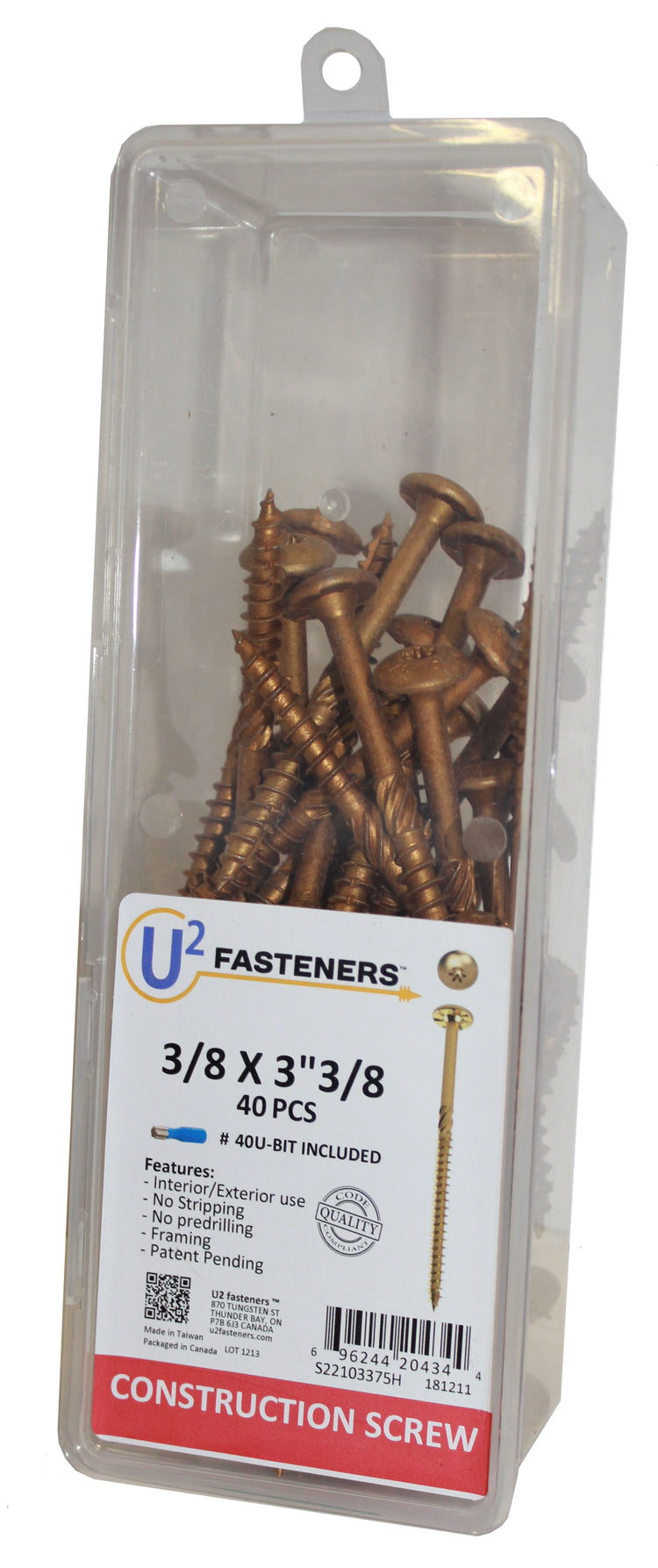 U2 Fasteners Construction Screws | Squares Hardware Inc